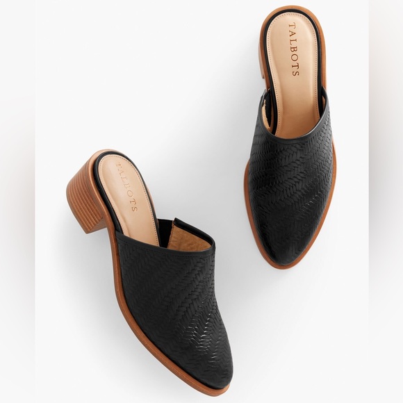 Talbots | Shoes | Talbots 1 New Maddie Embossed Woven Leather Clog ...